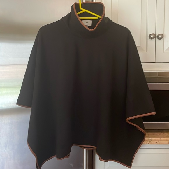 Tuckernuck | Sweaters | Tuckernuck Leather Trim Funnel Piper Poncho ...